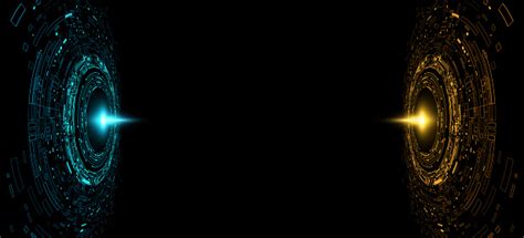 빛나는 레이저 효과로 사이버 공간으로 들어가는 디지털 기술 서클 미래지향적인 기술 요소 빅 데이터 Ai 시각화 배경 벡터 일러스트 레이 션 Brand Name Video