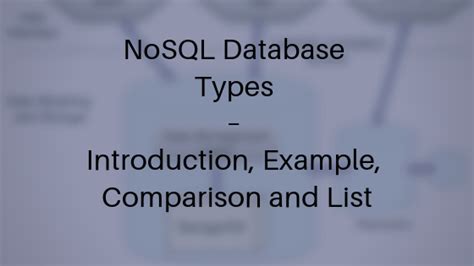 NoSQL Database Types Introduction Example Comparison And List RCV Academy