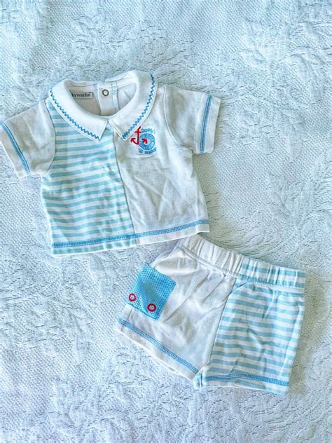 Vintage Daddys Sailor Two Piece Shirt And Shorts Set Gem