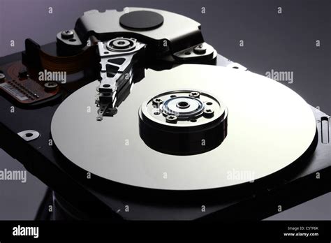 Computer Hard Drive Opened Readingwriting Head And Hard Disk Stock