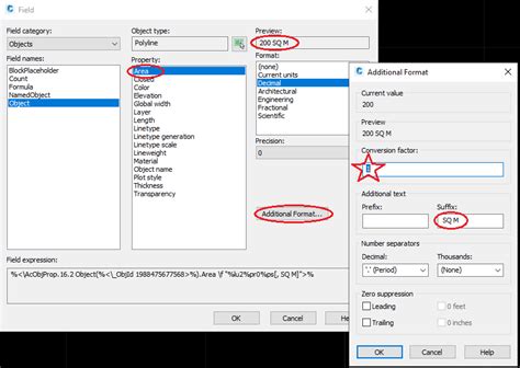 solved field object area in square meters autodesk community