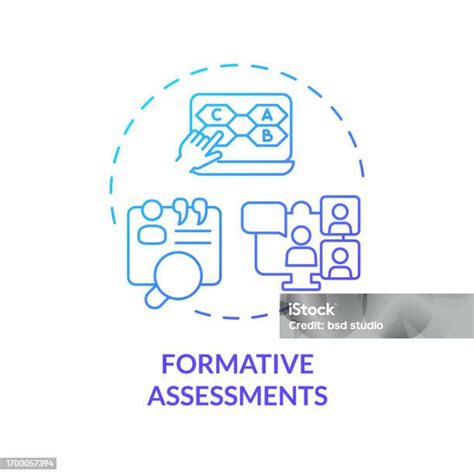 2d Gradient Thin Linear Icon Formative Assessments Concept Stock Illustration Download Image