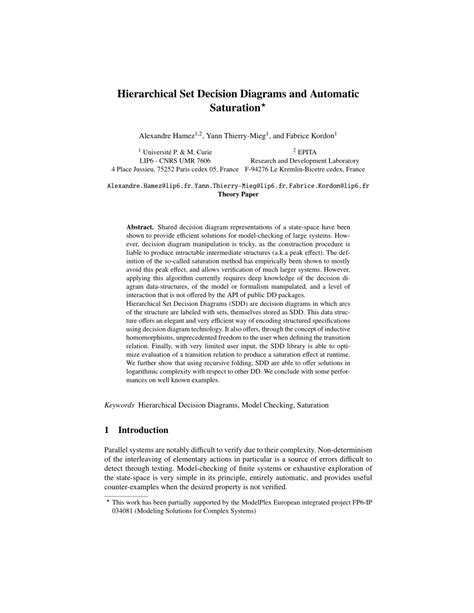 Pdf Hierarchical Set Decision Diagrams And Automatic Saturation