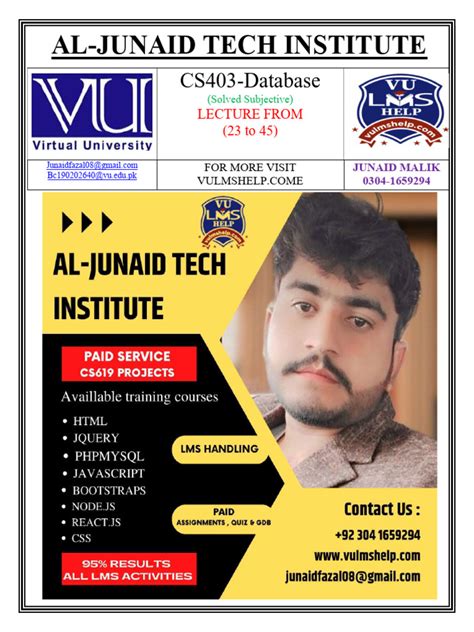 Cs403 Solved Subjective Final Term By Junaid Pdf Database Index