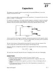 Understanding Capacitors In RC Circuits Experiment Analysis Course Hero