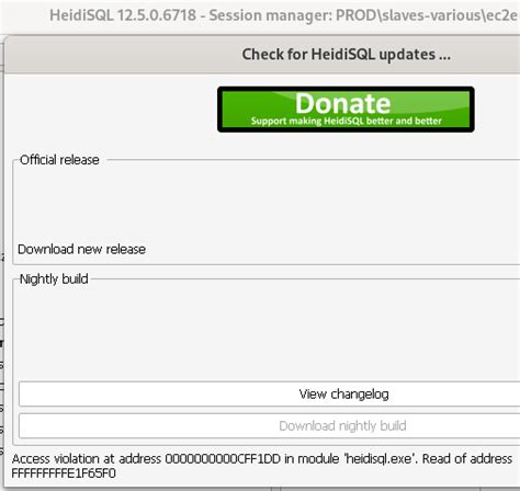Errors And Access Violation · Issue 1863 · Heidisqlheidisql · Github