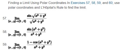 Solved Finding A Limit Using Polar Coordinates In Exercises