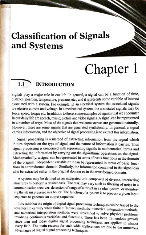 DSP1 Digital Signal Processing Classification Of Signals And Systems Chapter 1 INTRODUCTION