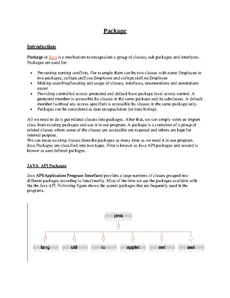 packages java package notes package introduction package in java is