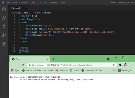 rookie stuck at live server browser error html css code with mosh forum
