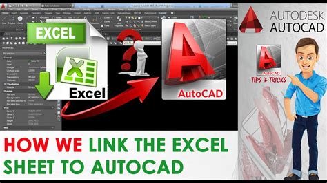 how we link the excel sheet to auto cad youtube