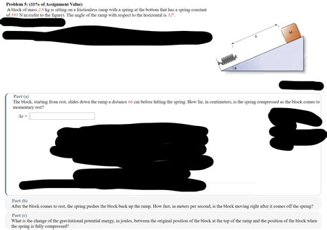 Solved The Block Starting From Rest Slides Down The Ramp A