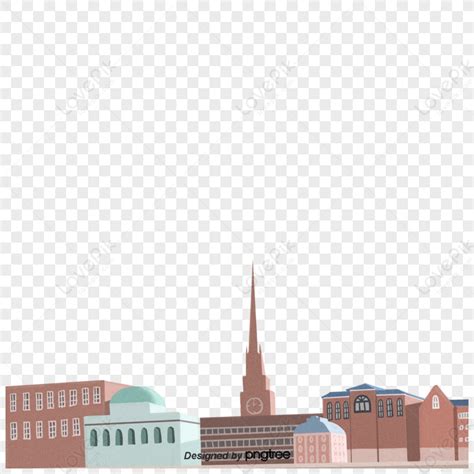 만화 스타일 도시 일러스트 건축고층 빌딩건축물고층 건물 Png 일러스트 무료 다운로드 Lovepik