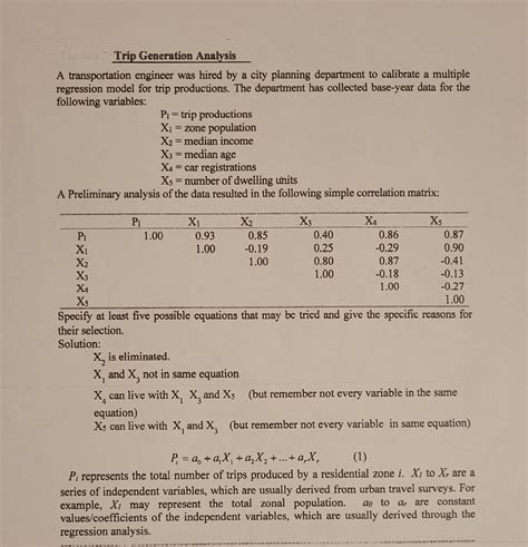 Trip Generation Analysisa Transportation Engineer Was