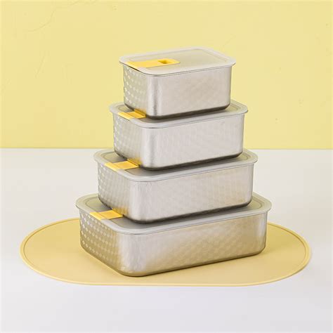 특허받은 네오플램 퍼펙트씰s 스텐 모듈형 밀폐용기 직사각 4종 세트 500ml800ml1150ml1650ml 네오플램샵