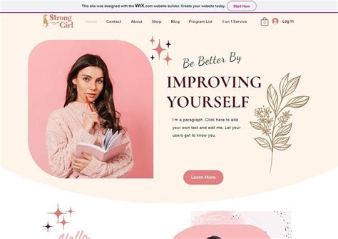 Wix Website Template Coaching Wix Template Ecommerce Wix Template Feminine Blog Themes