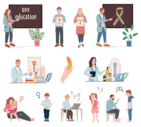 Sex Education Flat Icons Vector Art At Vecteezy