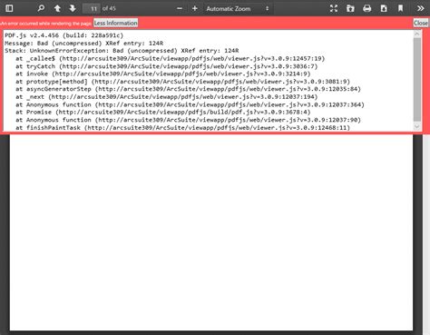 edge message bad uncompressed xref entry 100r · issue 12206
