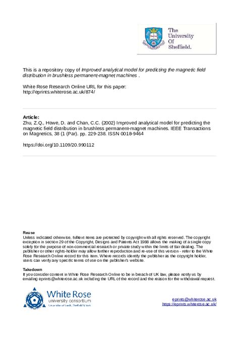 Pdf Improved Analytical Model For Predicting The Magnetic Field