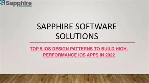 PPT Top 5 IOS Design Patterns To Build High Performance IOS Apps In
