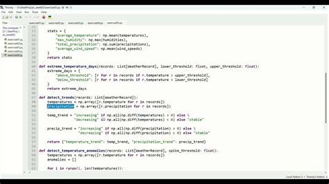 Analyze Weather Data Using Dataclass And Numpy Youtube