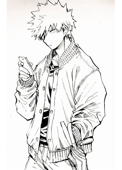 Coloring Pages Katsuki Mha Bakugo Bakugou Hero Academia Izuku Anime