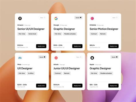 Job Cards Ui Components Web Layout Design Ui Components Ui Design