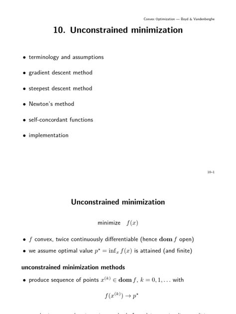 Lecture 05 Unconstrained Pdf Mathematical Optimization Algorithms