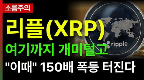 리플 전망 여기까지 개미털고 이때 150배 폭등 터진다 Youtube