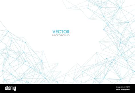 Connected Lines And Dots On White Background Vector Illustration Stock