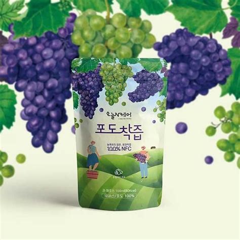 포도즙 파우치 디자인 의뢰 디앤씨바이오 디자인 의뢰는 라우드소싱 디자인 음식 그래픽 디자인 포장 디자인
