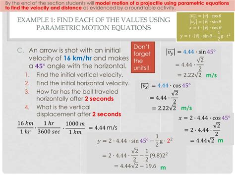 PPT Modeling Motion Using Parametric Equations PowerPoint Presentation ID