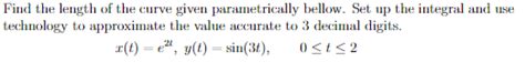 solved find the length of the curve given parametrically