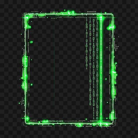 Premium Psd Psd Binary Code Light Neon Frame With Binary Digits And