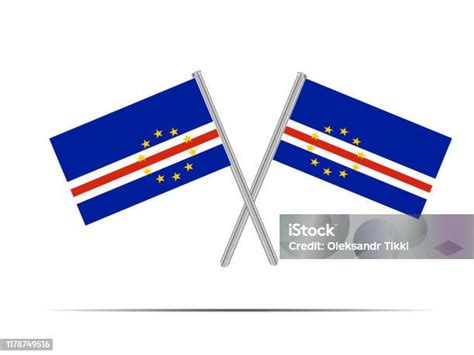 케이프 베르데 국기 지구 지구 지구와 두 깃대에 블루 오션과 녹색 아메리카 아프리카와 아시아 대륙 원래 색상과 비율 벡터 일러스트레이션 국가 세트 국가 지리적 지역에 대한