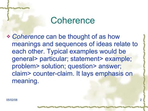 Coherence And Cohesion Ppt