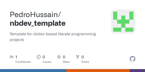 github pedrohussain nbdev template template for nbdev based literate