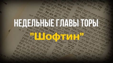 Недельные главы Торы Шофтин или Судьи с Татьяной Кеш Youtube