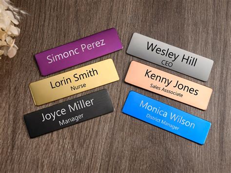 custom magnetic name tags metal name tag name badge name tag etsy