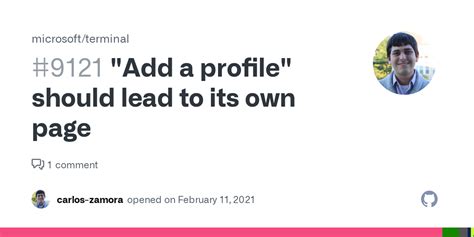 Add A Profile Should Lead To Its Own Page Issue 9121 Microsoft Terminal GitHub