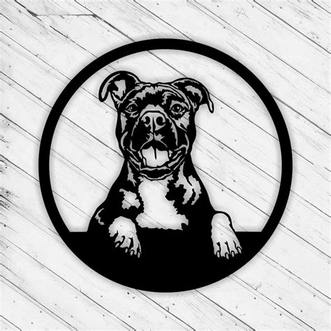 Bulldog Pitbull Laser Cut Dxf Glowforge Svg Xtool File Wall Art Decor