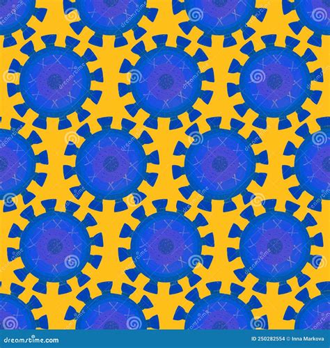 Abstract Blue Circles Seamless Pattern Stock Illustration