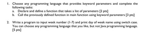Solved I Choose Any Programming Language That Provides