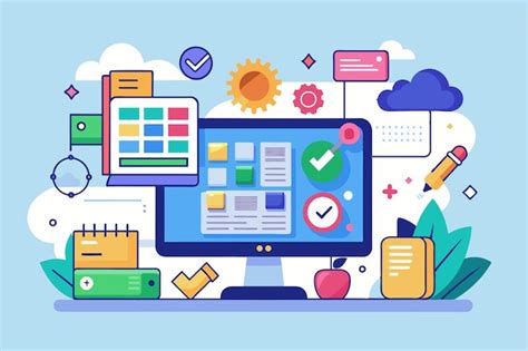 A Vibrant Digital Workspace Showcases Customizable Uiux Design Elements