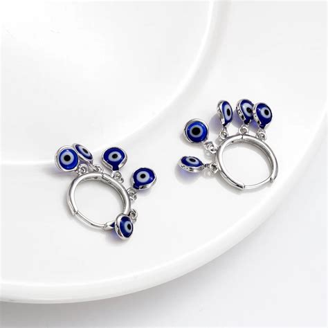 Серьги из голубого бисера с кисточками от сглаза медные серьги для женщин и девушек ювелирные