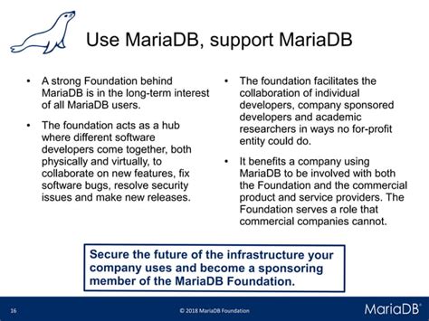 Mariadb Foundation Membership Ppt