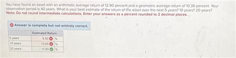 solved you have found an asset with an arithmetic average