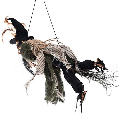 Creepy Screaming Realistic Witch Animated Hanging Ghost Halloween Decoration