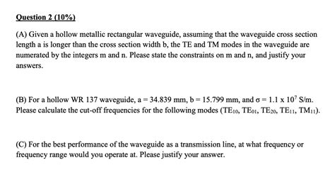 solved question 2 10 a given a hollow metallic rectangular
