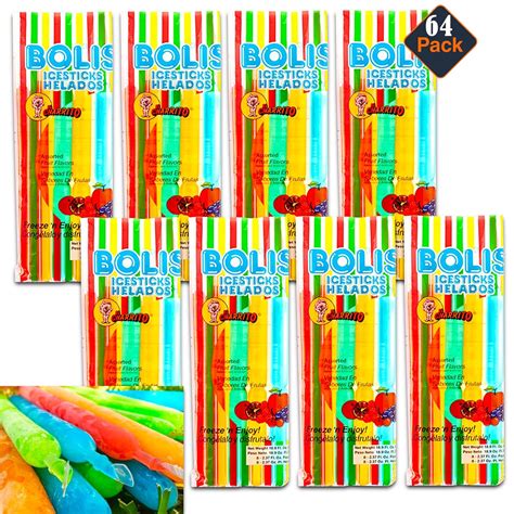 Bolis Freezer Pops Multi Pack 8 Packs Of Bolis Helados Icesticks Frozen Ice Pops